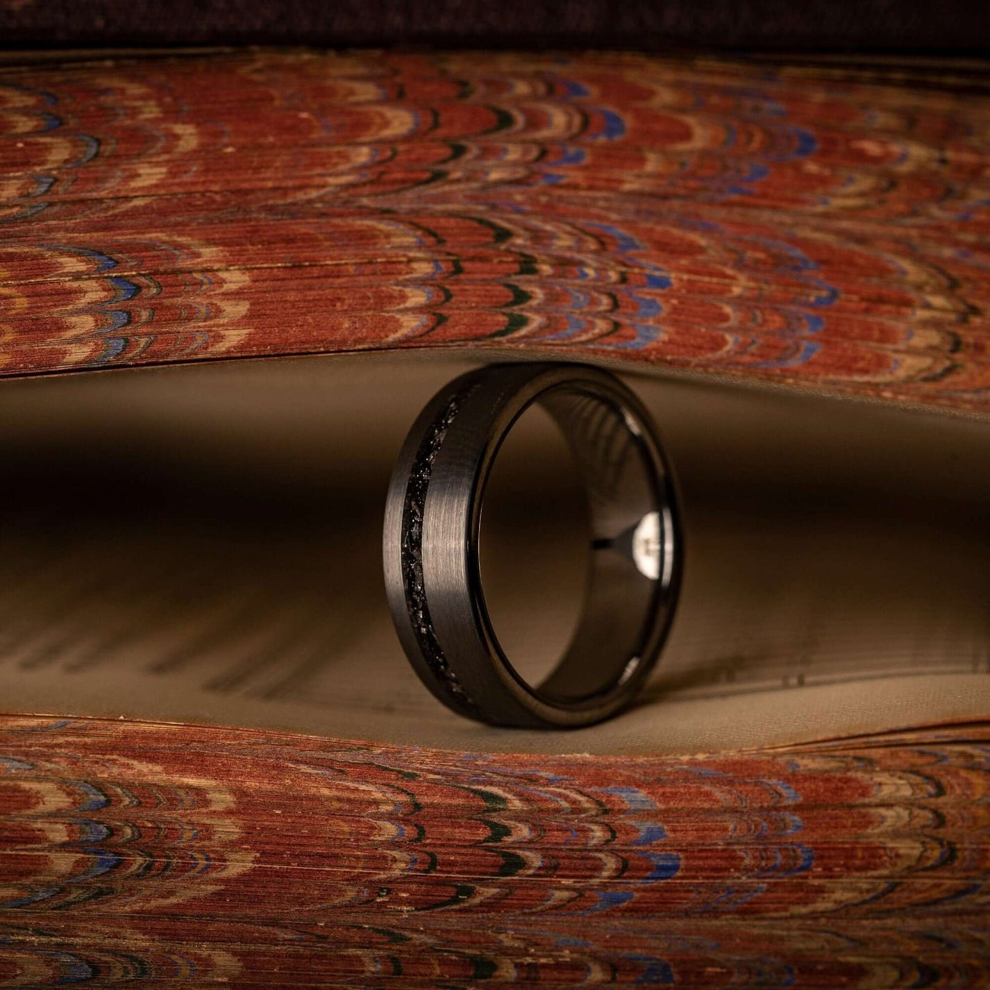 SILVER METEORITE RING, Meteorite Wedding Ring, Real Meteorite Ring, Me ...